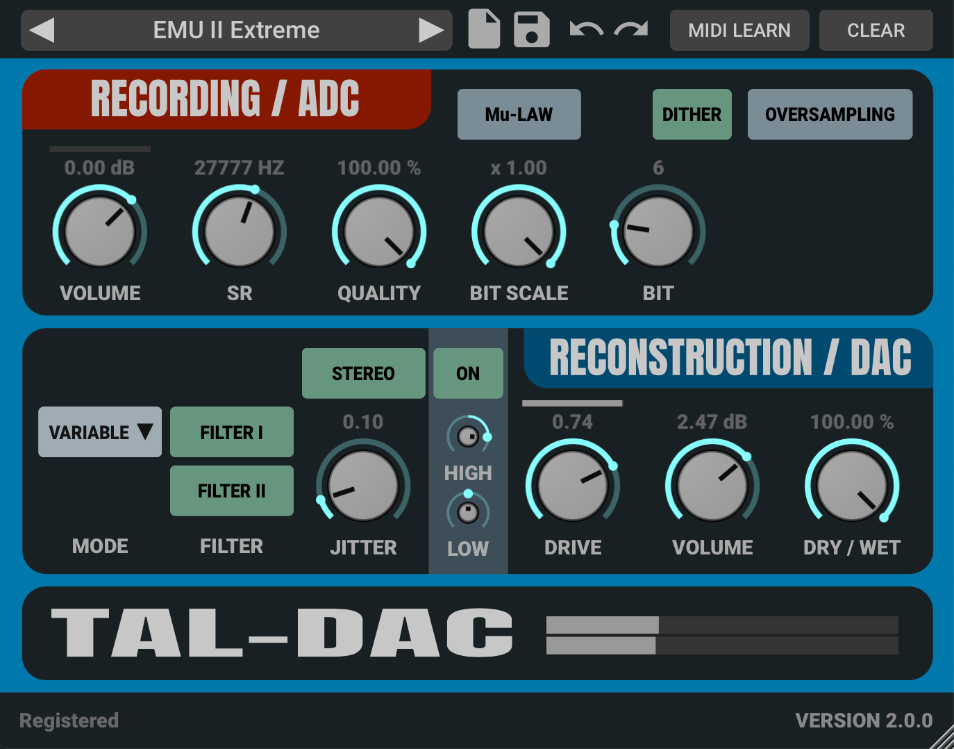 TAL DAC Bit Crusher | Plugin World